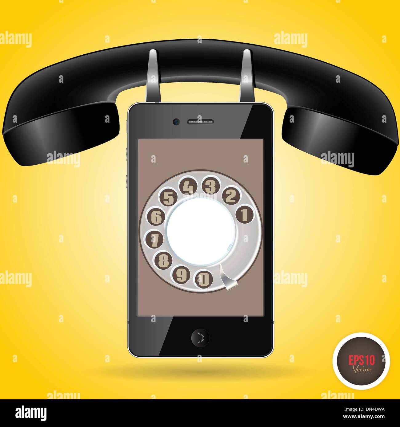 Simple black cellphone in Stock Vector Images - Alamy