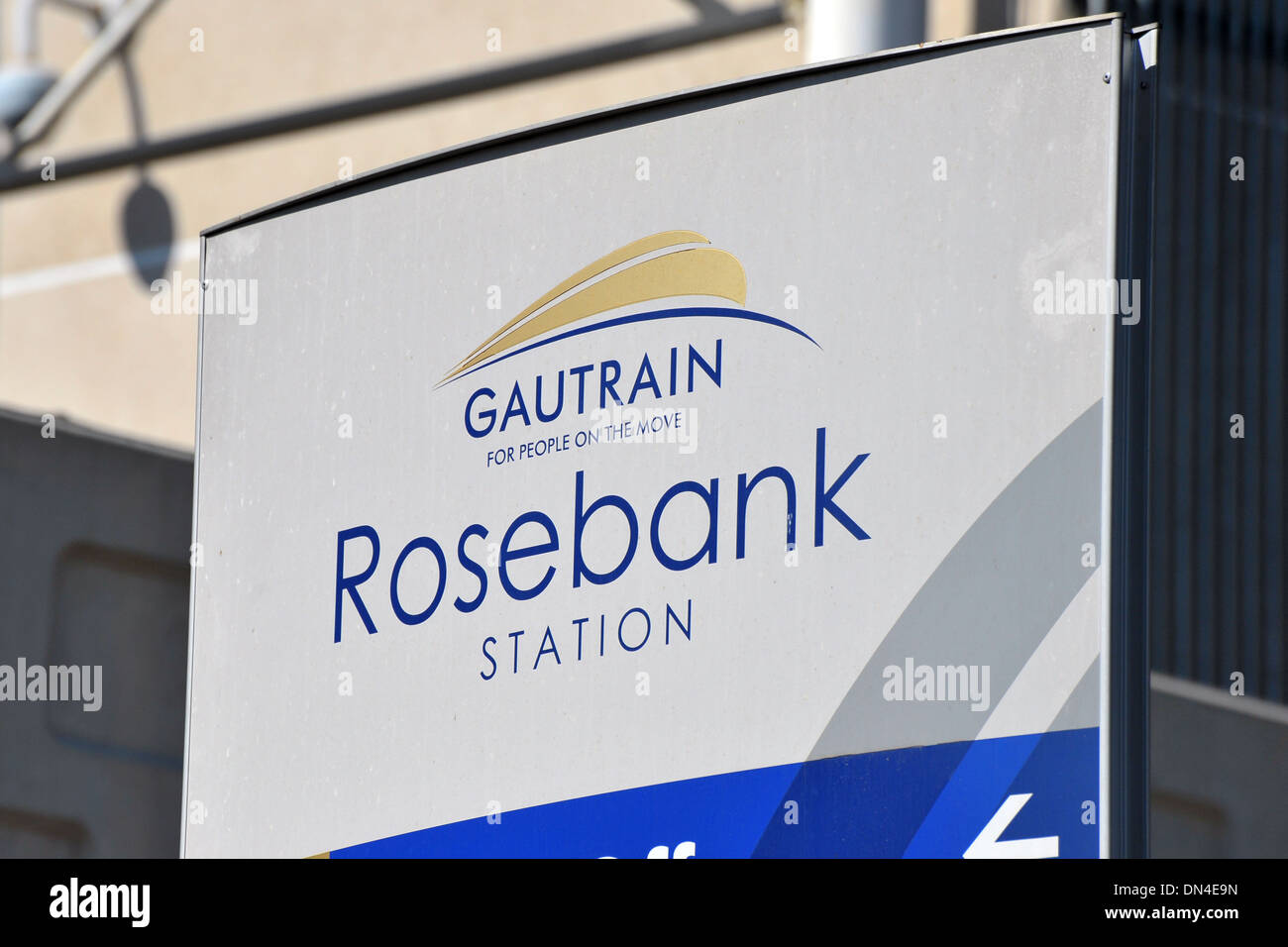 A Rosebank Gautrain directions sign Stock Photo - Alamy