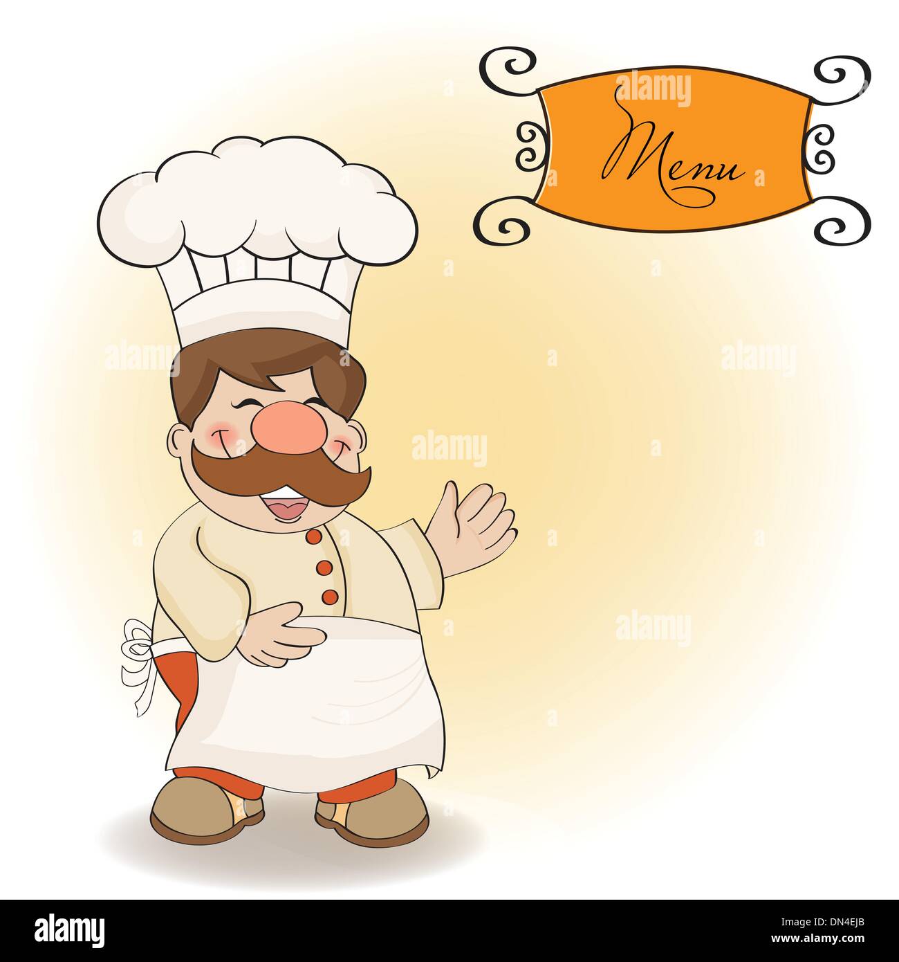 Background with Smiling Chef and Menu Stock Vector Image & Art - Alamy