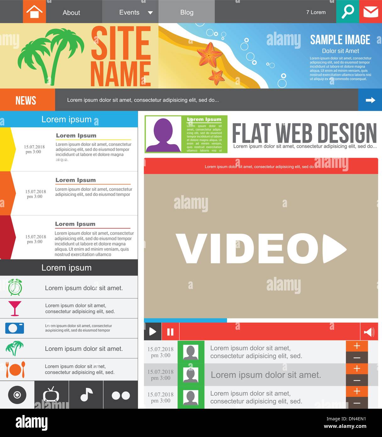 Flat Web Design Stock Vector Image & Art - Alamy