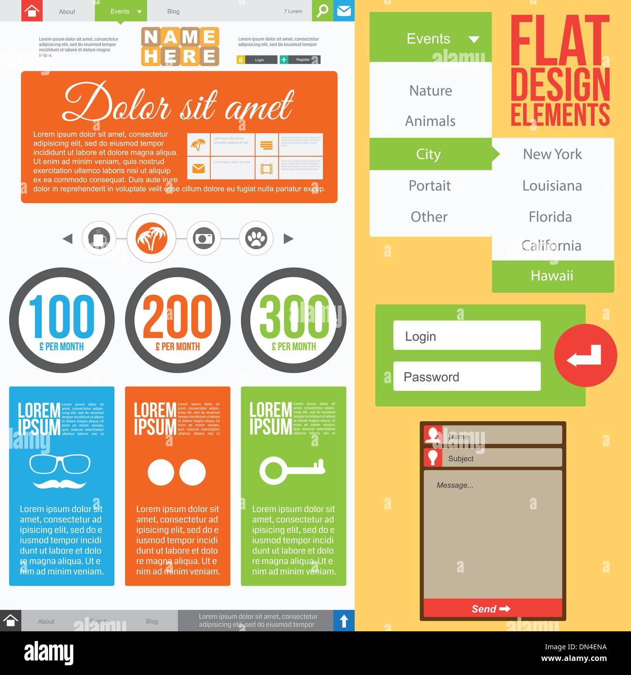 Flat Web Design Stock Vector Image & Art - Alamy