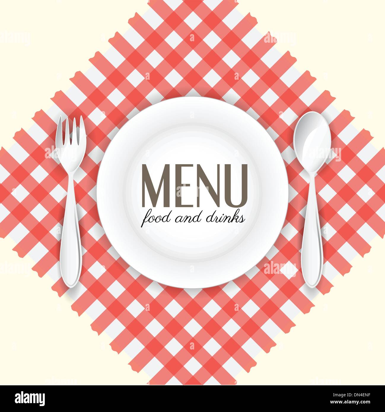 Plate with spoon and fork Stock Vector Image & Art - Alamy