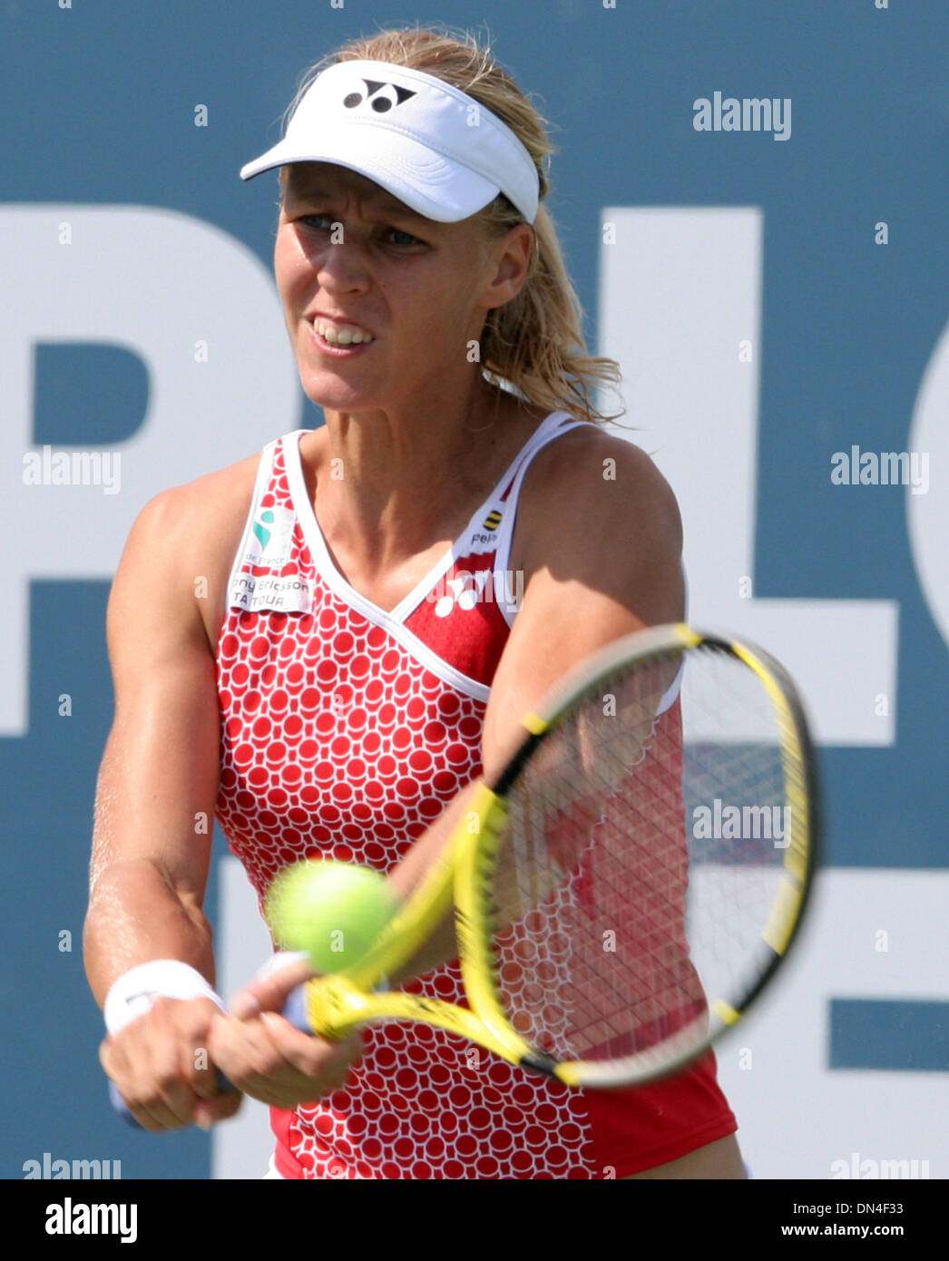 Aug 24, 2006; New Haven, CT, USA; ELENA DEMENTIEVA (Russia) returns ...