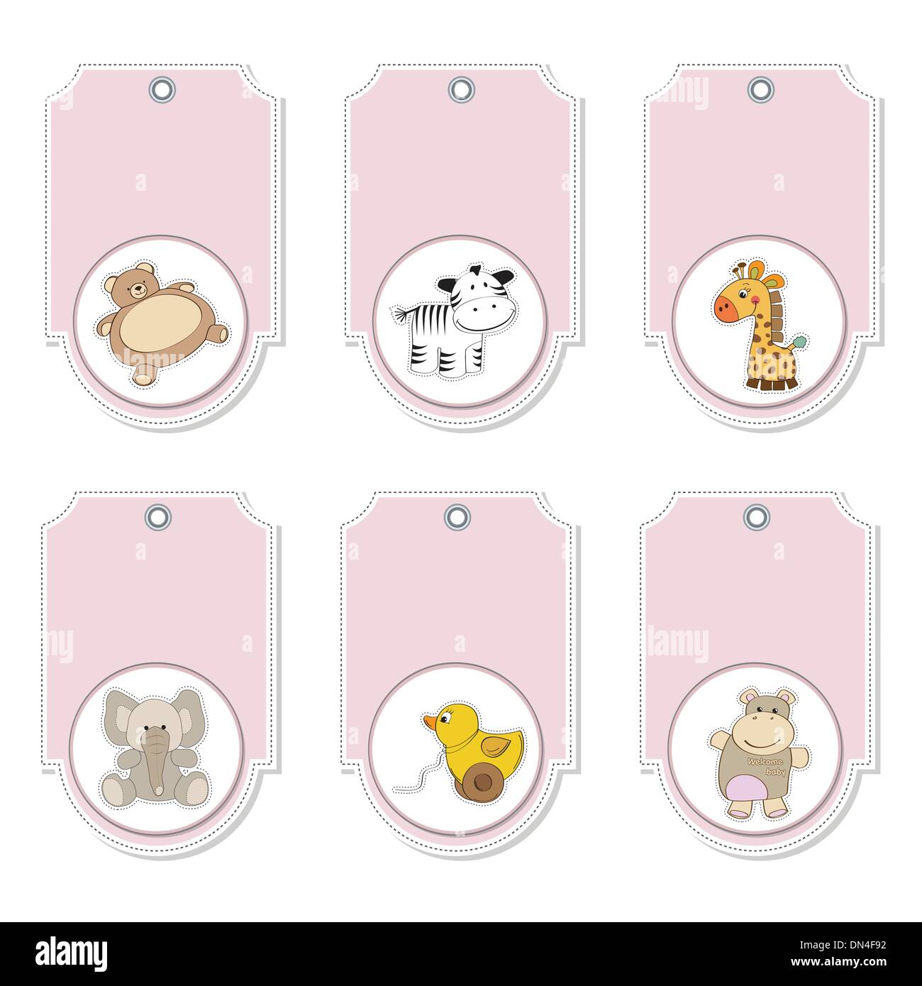 cartoon animals labels set Stock Vector Image & Art - Alamy