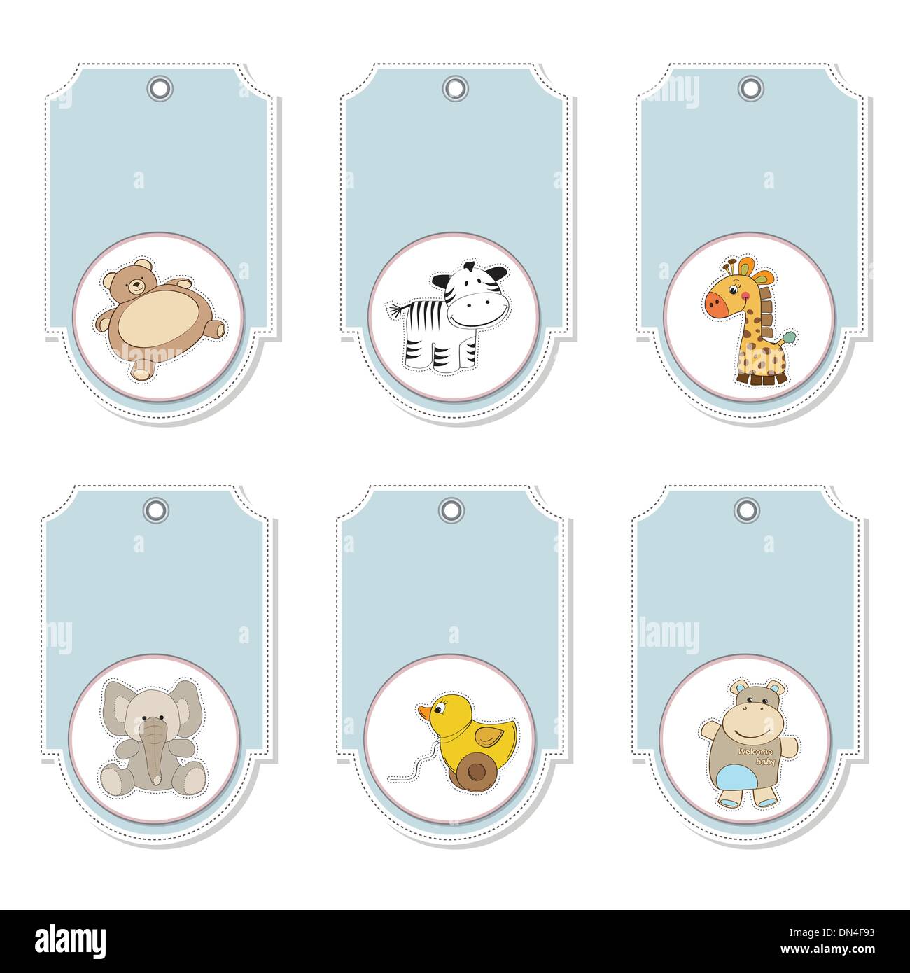 cartoon animals labels set Stock Vector Image & Art - Alamy