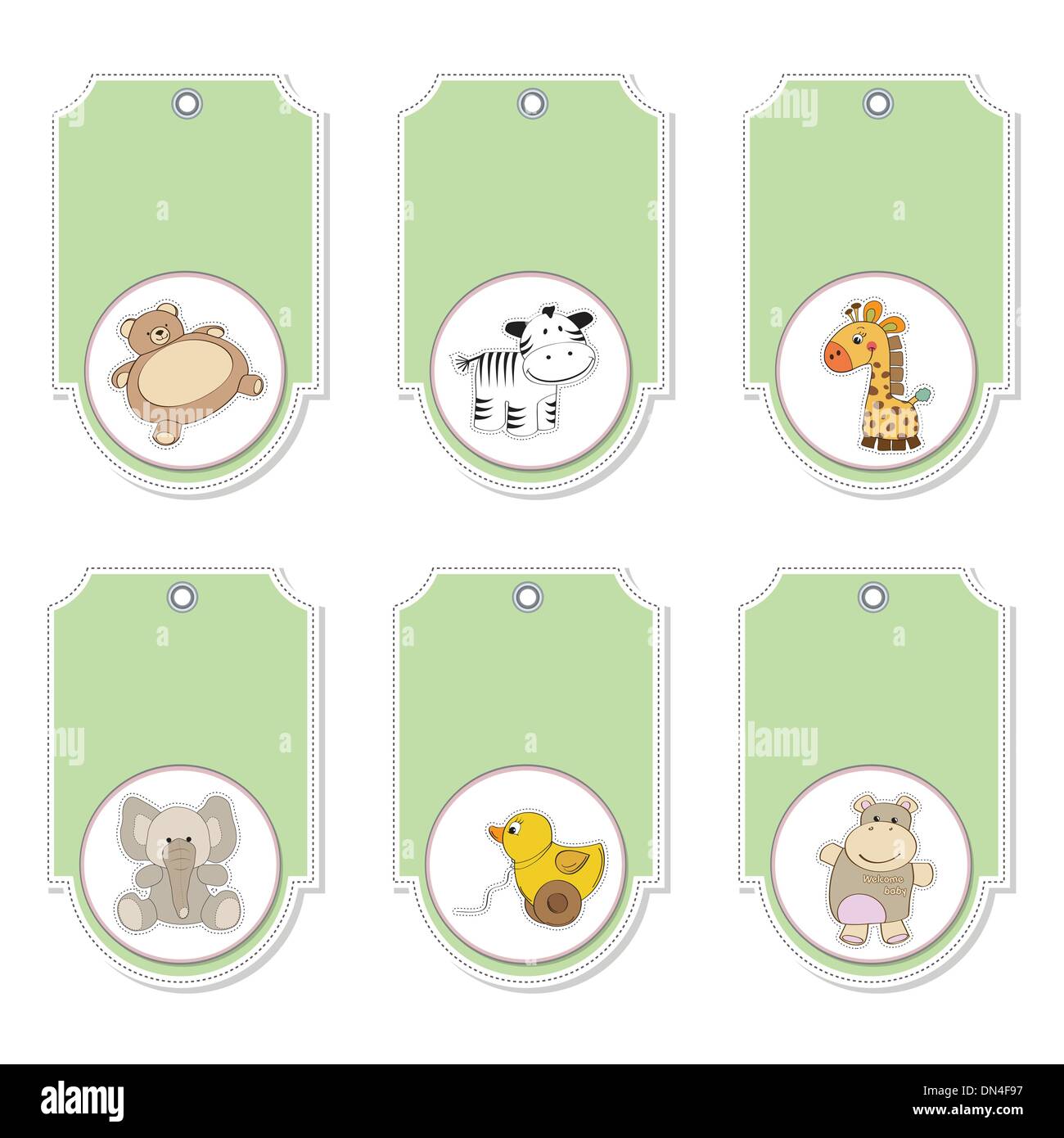 cartoon animals labels set Stock Vector Image & Art - Alamy