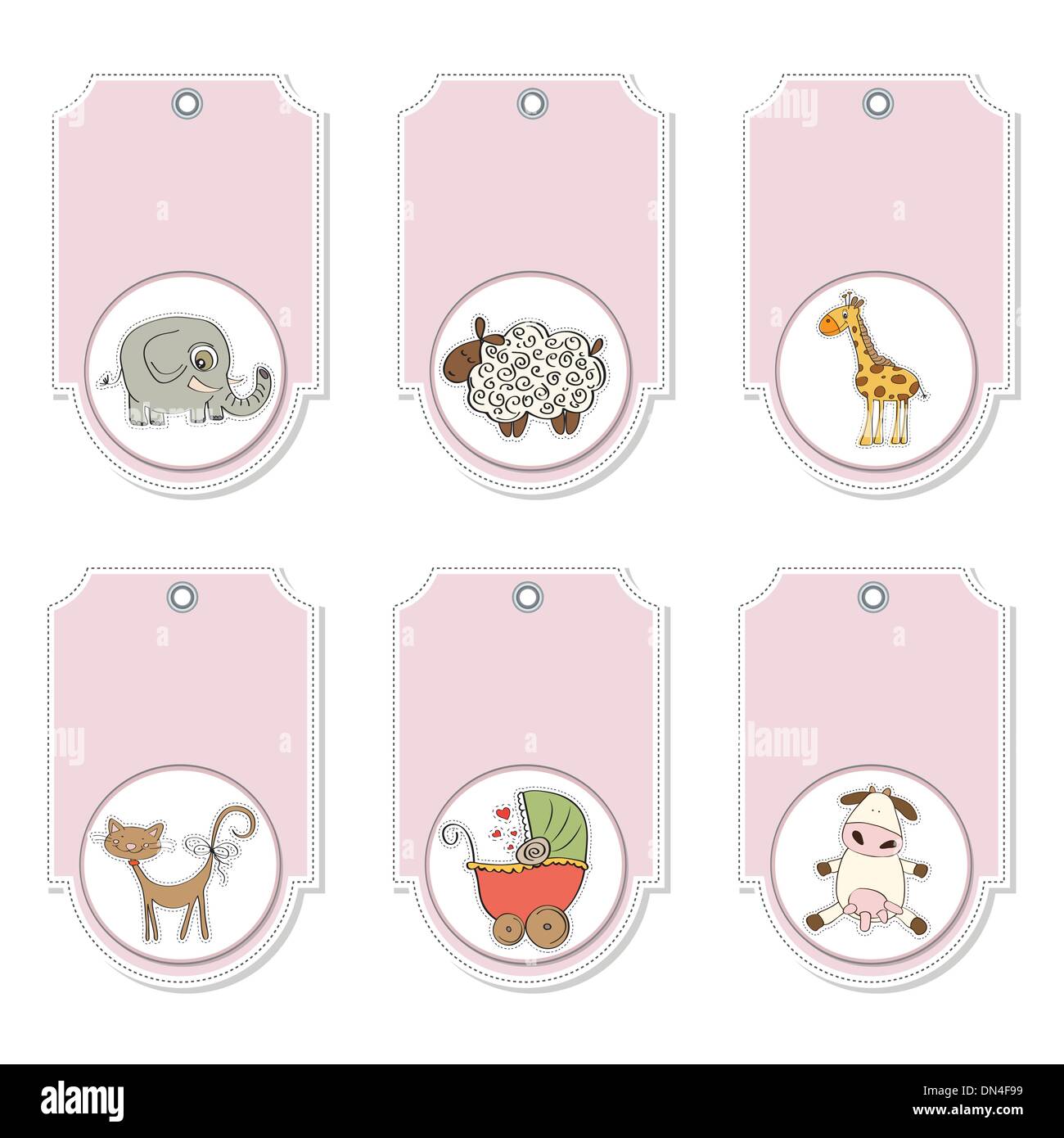 cartoon animals labels set Stock Vector Image & Art - Alamy