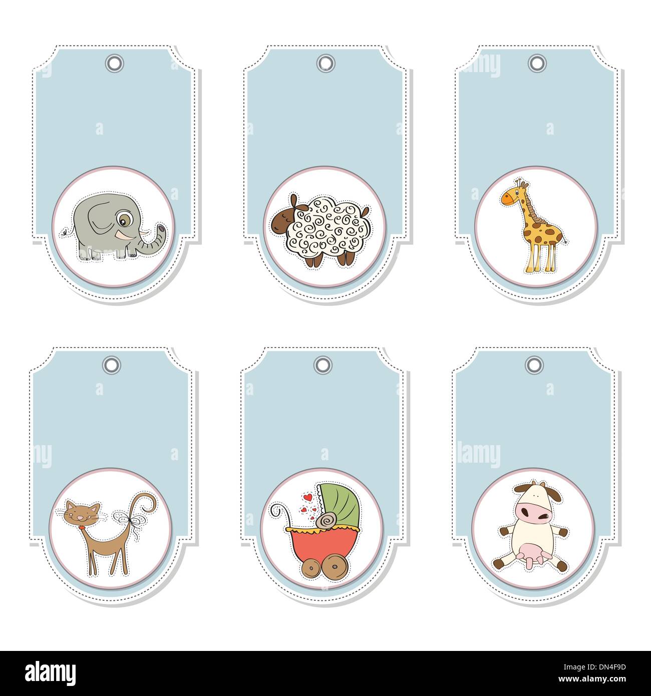 cartoon animals labels set Stock Vector Image & Art - Alamy