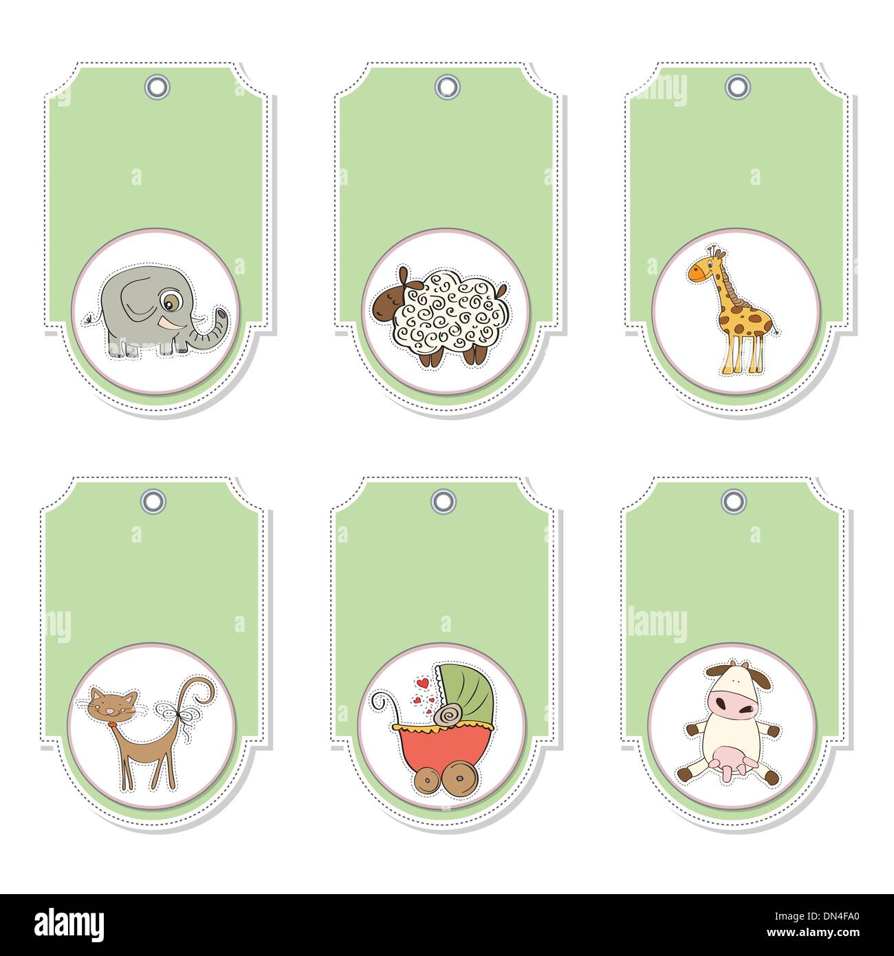 cartoon animals labels set Stock Vector Image & Art - Alamy