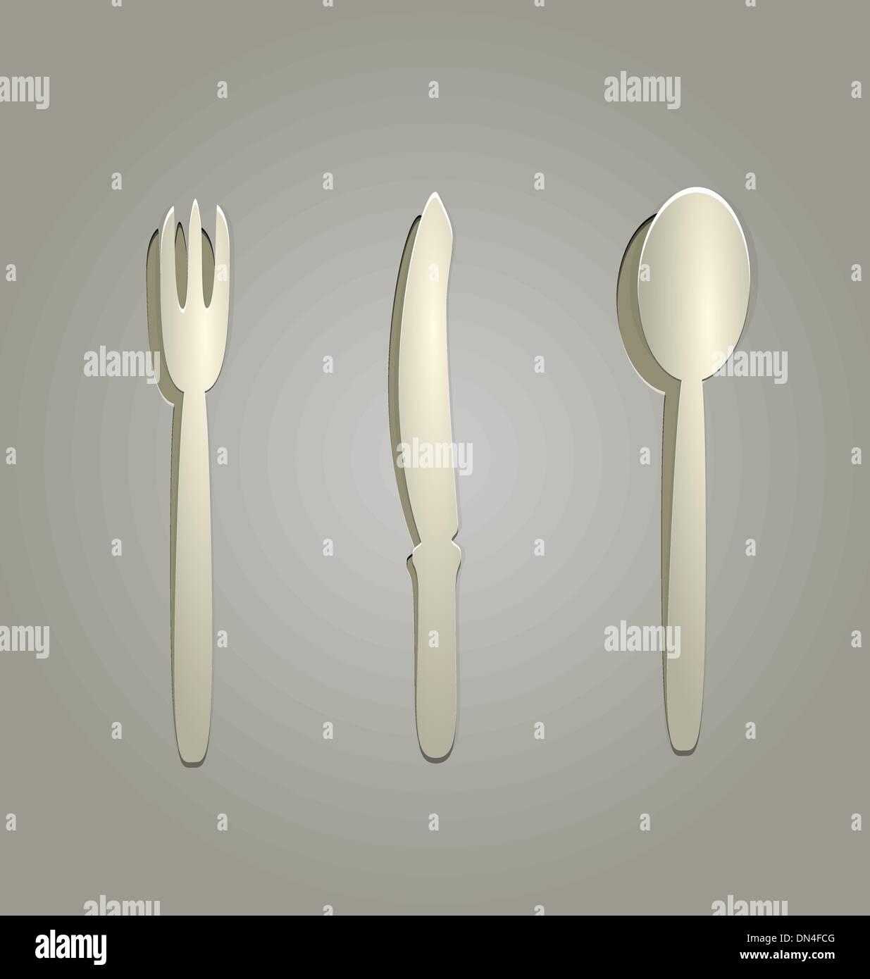 Illustration of silverware cut from paper Stock Vector Image & Art - Alamy