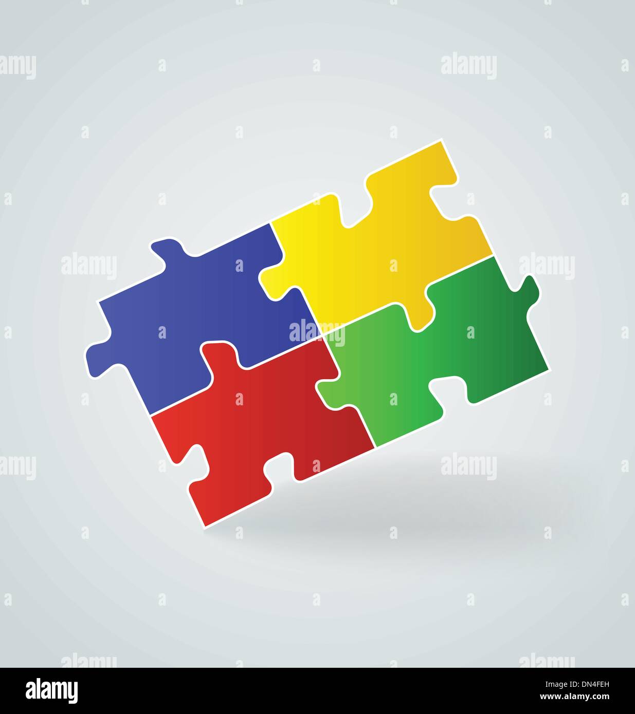 Four colorful puzzle pieces hi-res stock photography and images - Alamy