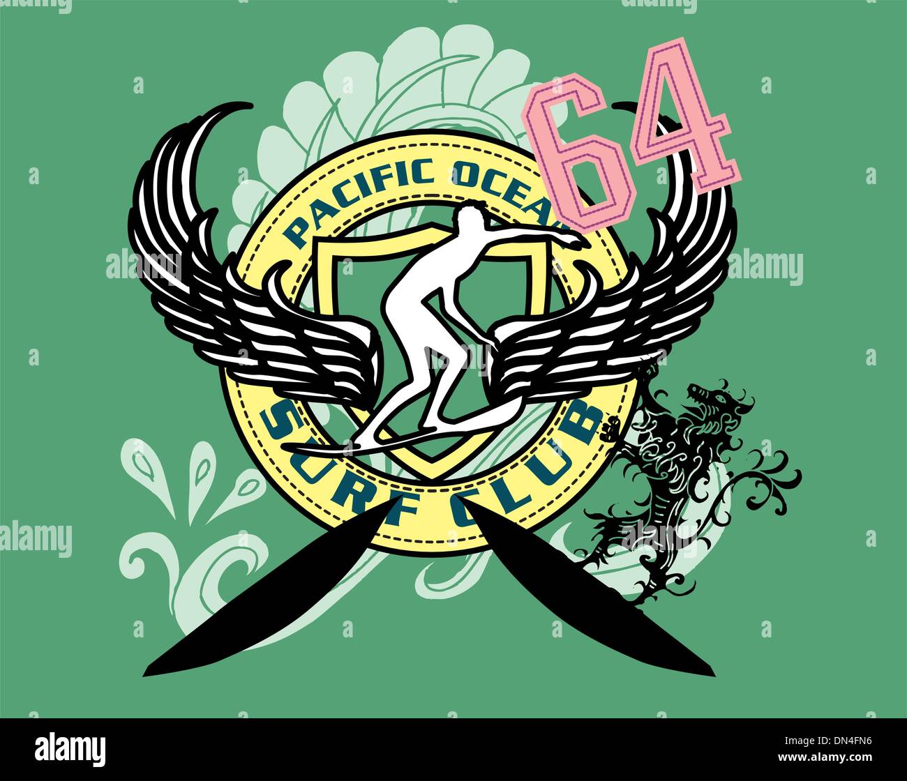 pacific surfer vector graphic design Stock Vector Image & Art - Alamy