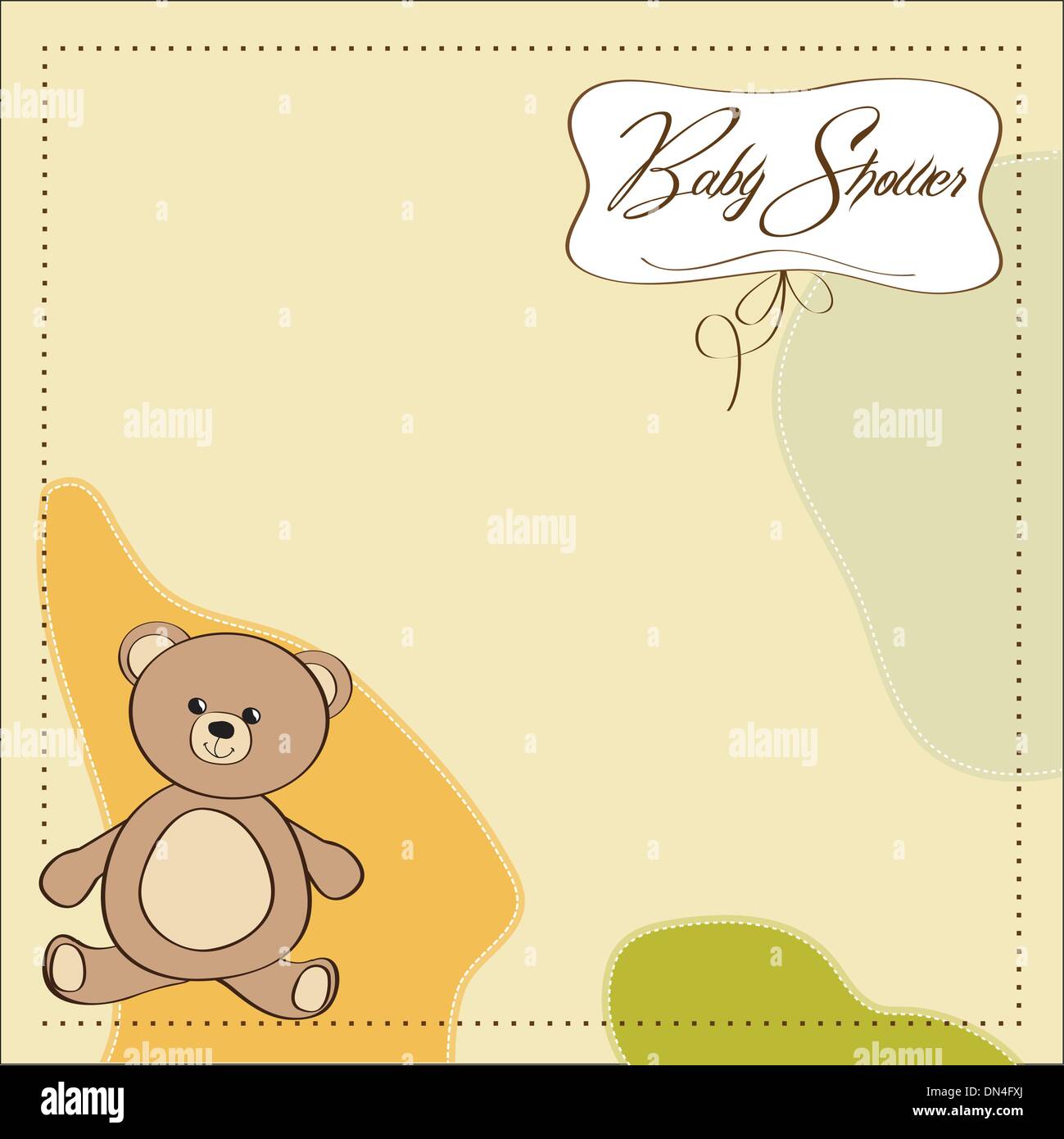 baby shower card with teddy bear toy Stock Vector Image & Art - Alamy