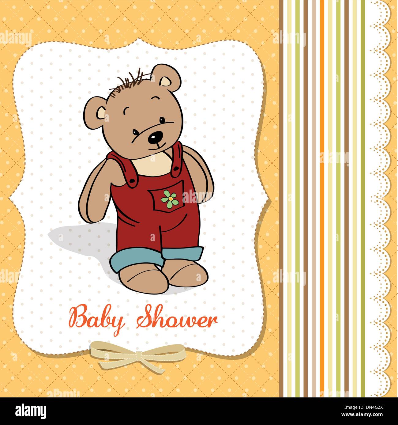 baby shower card with teddy bear toy Stock Vector Image & Art - Alamy