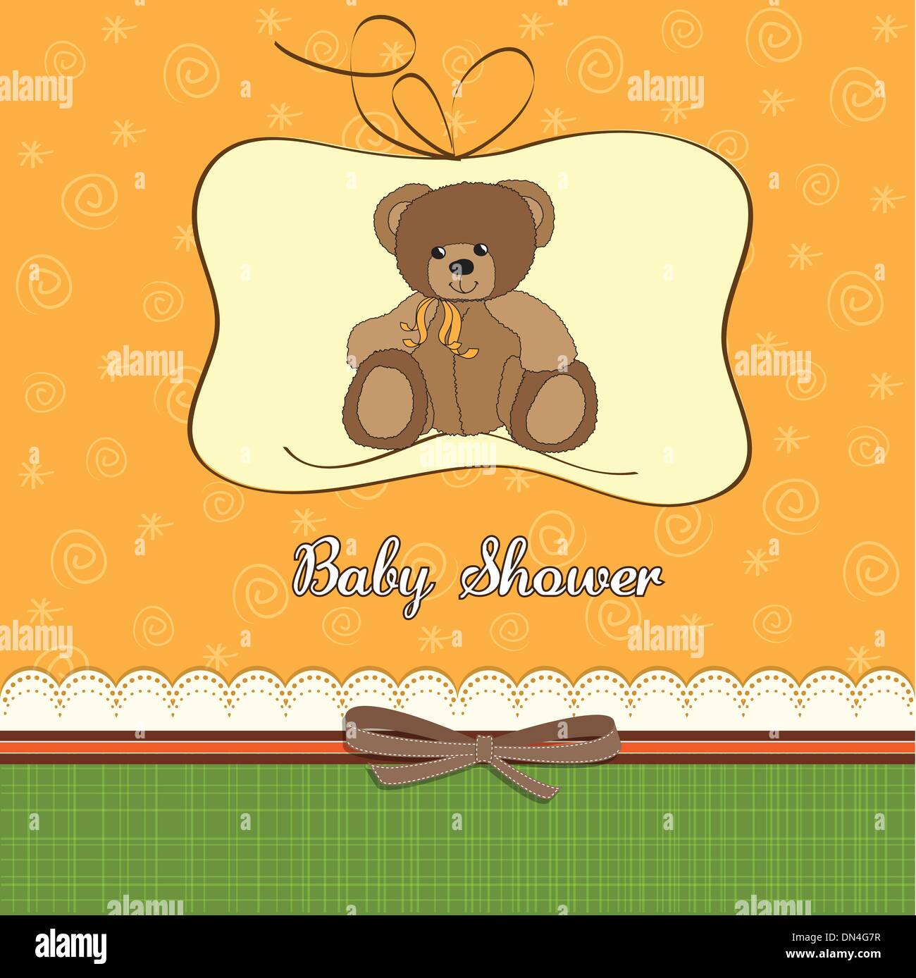 baby shower card with teddy bear toy Stock Vector Image & Art - Alamy
