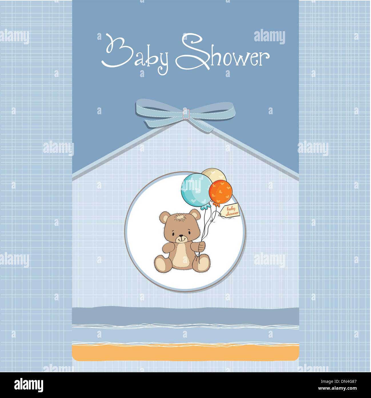 baby shower card with cute teddy bear Stock Vector Image & Art - Alamy