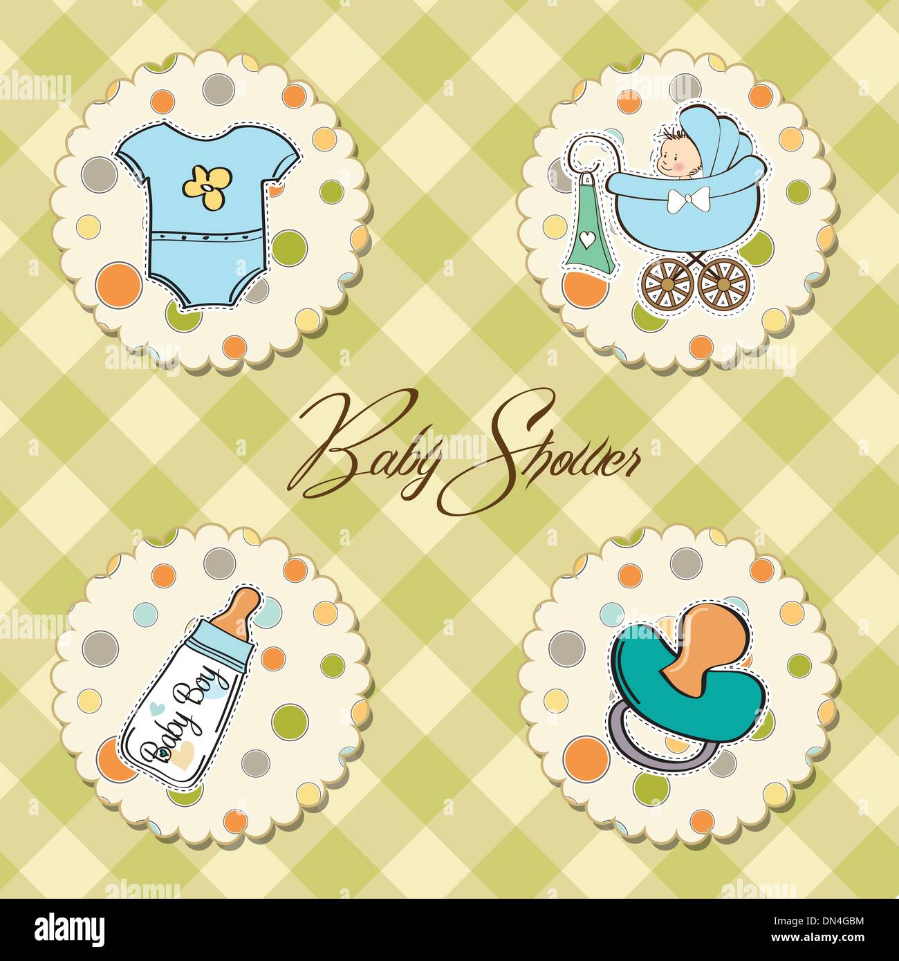 cartoon baby boy items collection Stock Vector Image & Art - Alamy