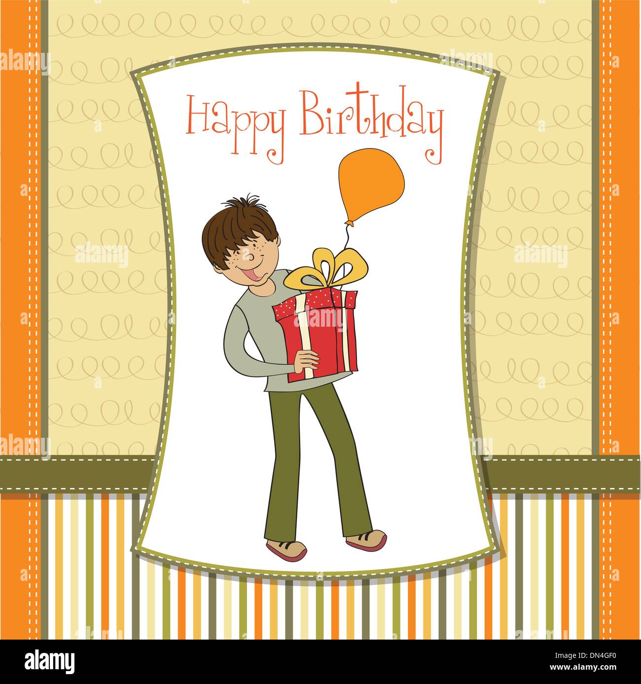 birthday card with boy Stock Vector Image & Art - Alamy