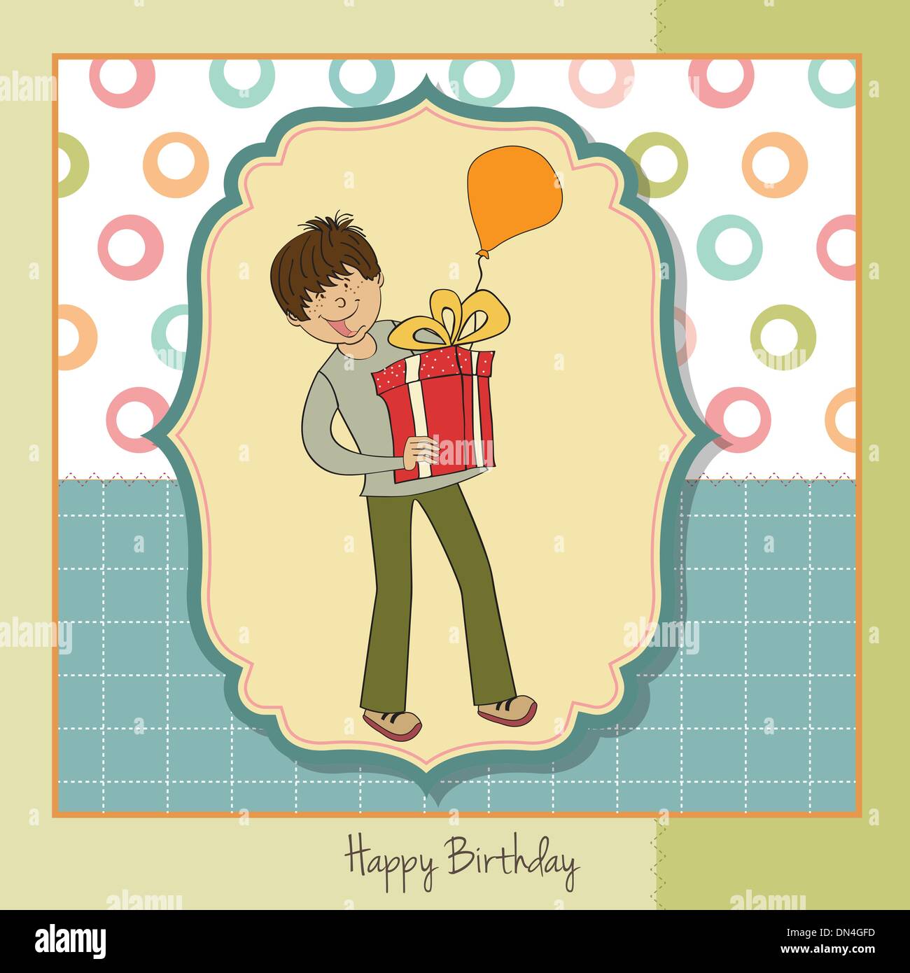 birthday card with boy Stock Vector Image & Art - Alamy