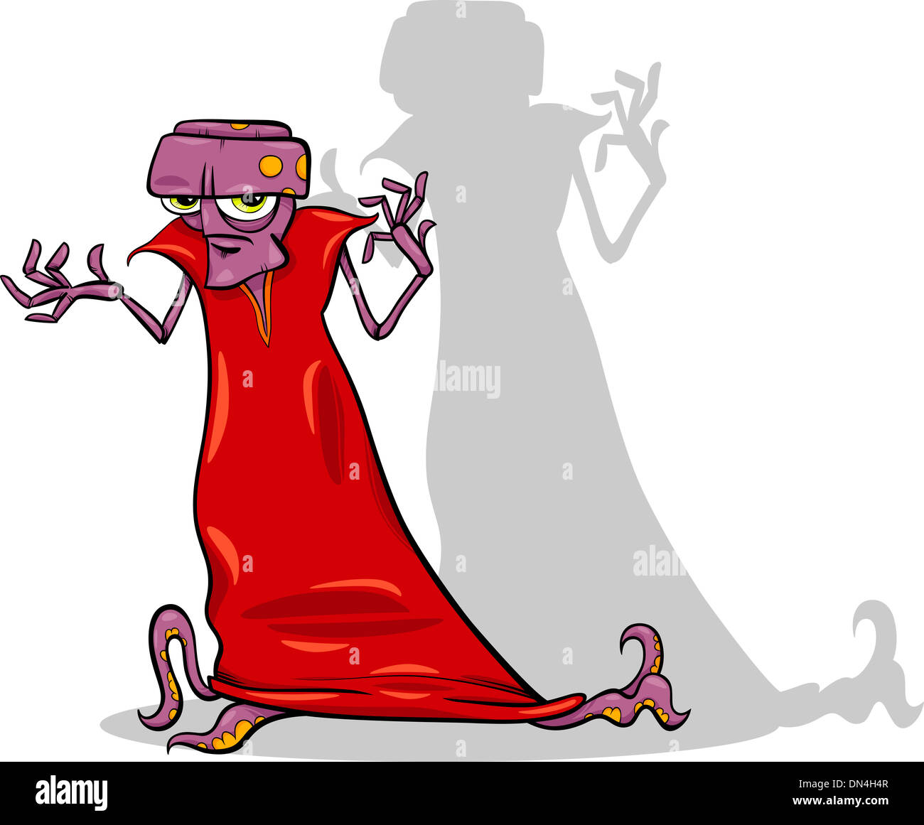 Cartoon Illustration of Evil Alien Character Stock Photo - Alamy