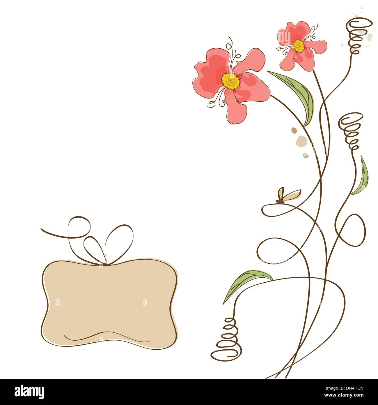 Note flowers bouquet Stock Vector Images - Alamy