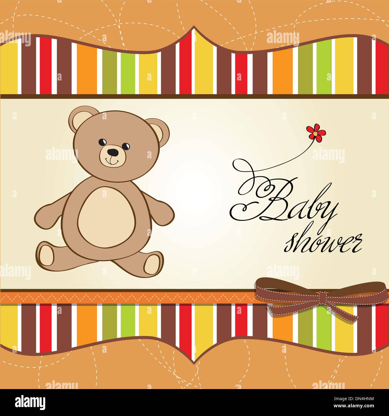 baby shower card with teddy bear toy Stock Vector Image & Art - Alamy