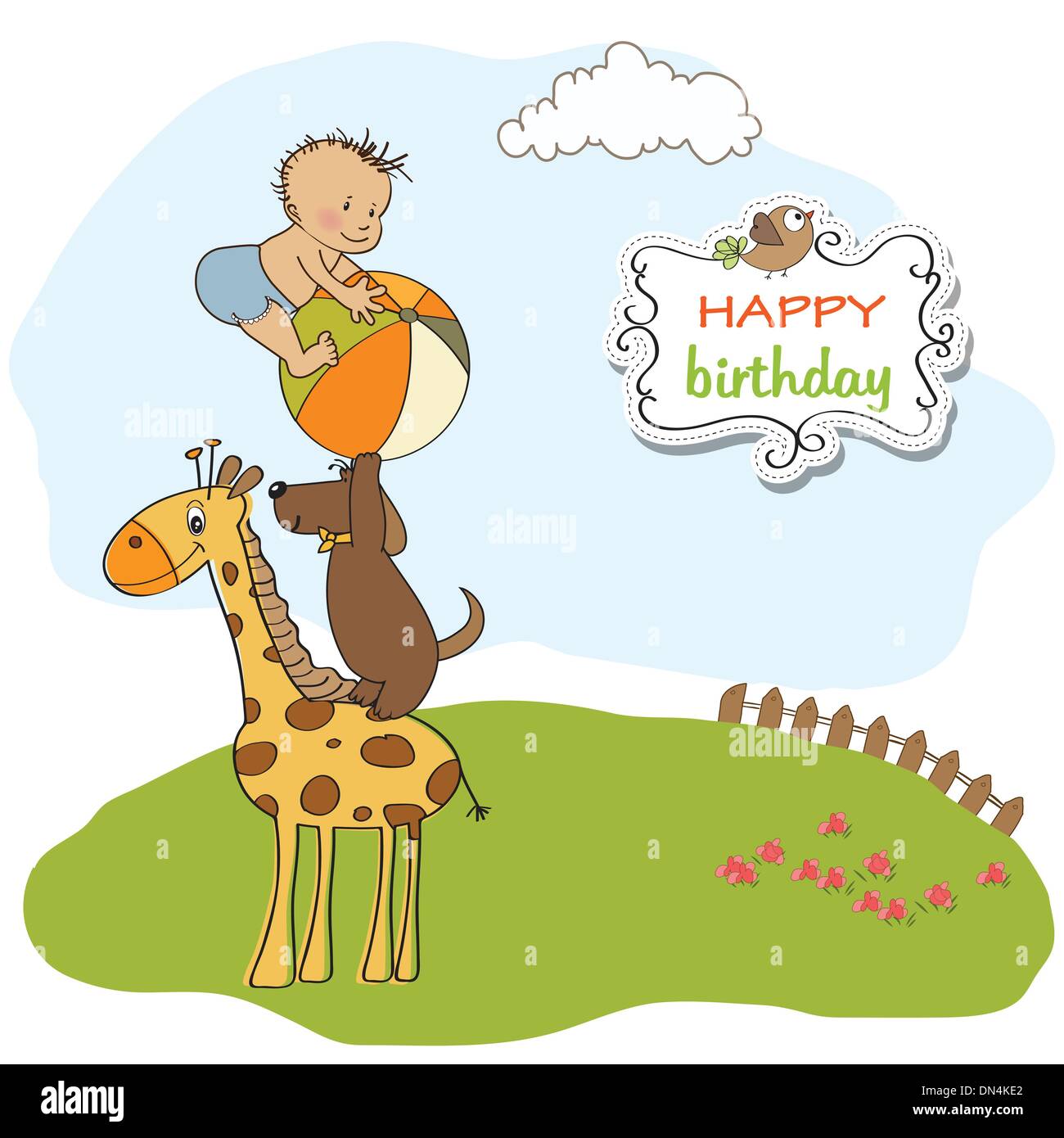 funny cartoon birthday greeting card Stock Vector Image & Art - Alamy