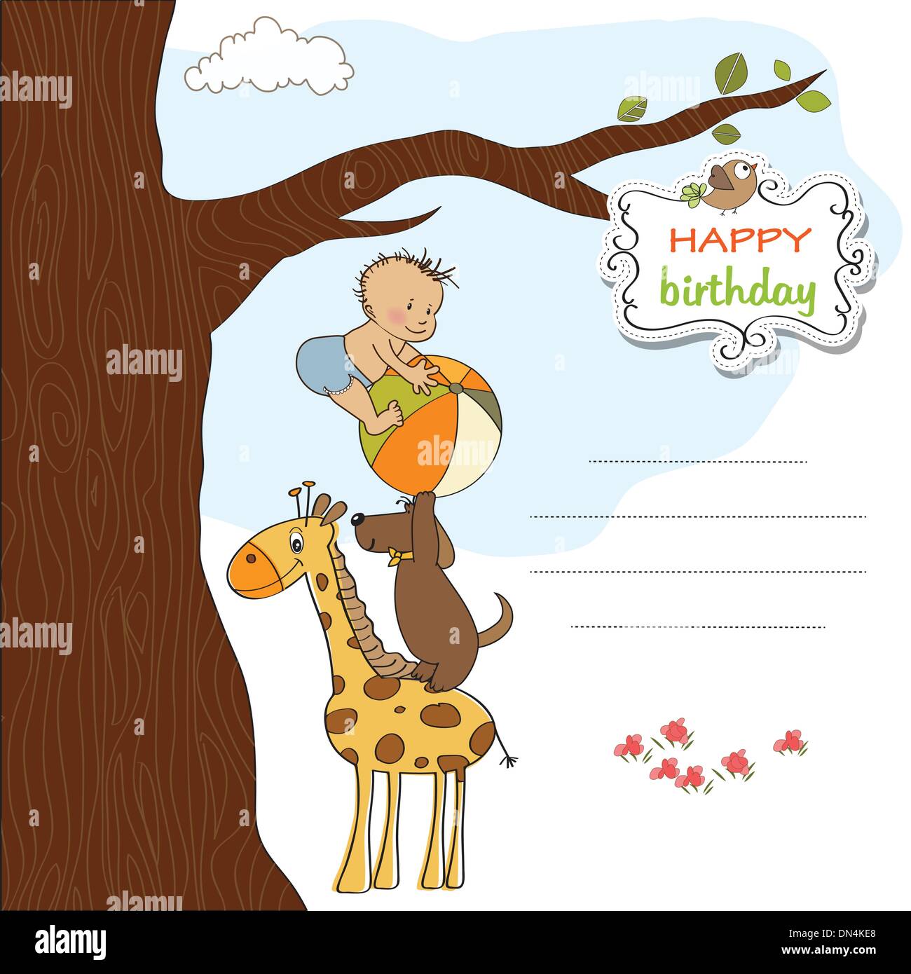 funny cartoon birthday greeting card Stock Vector Image & Art - Alamy