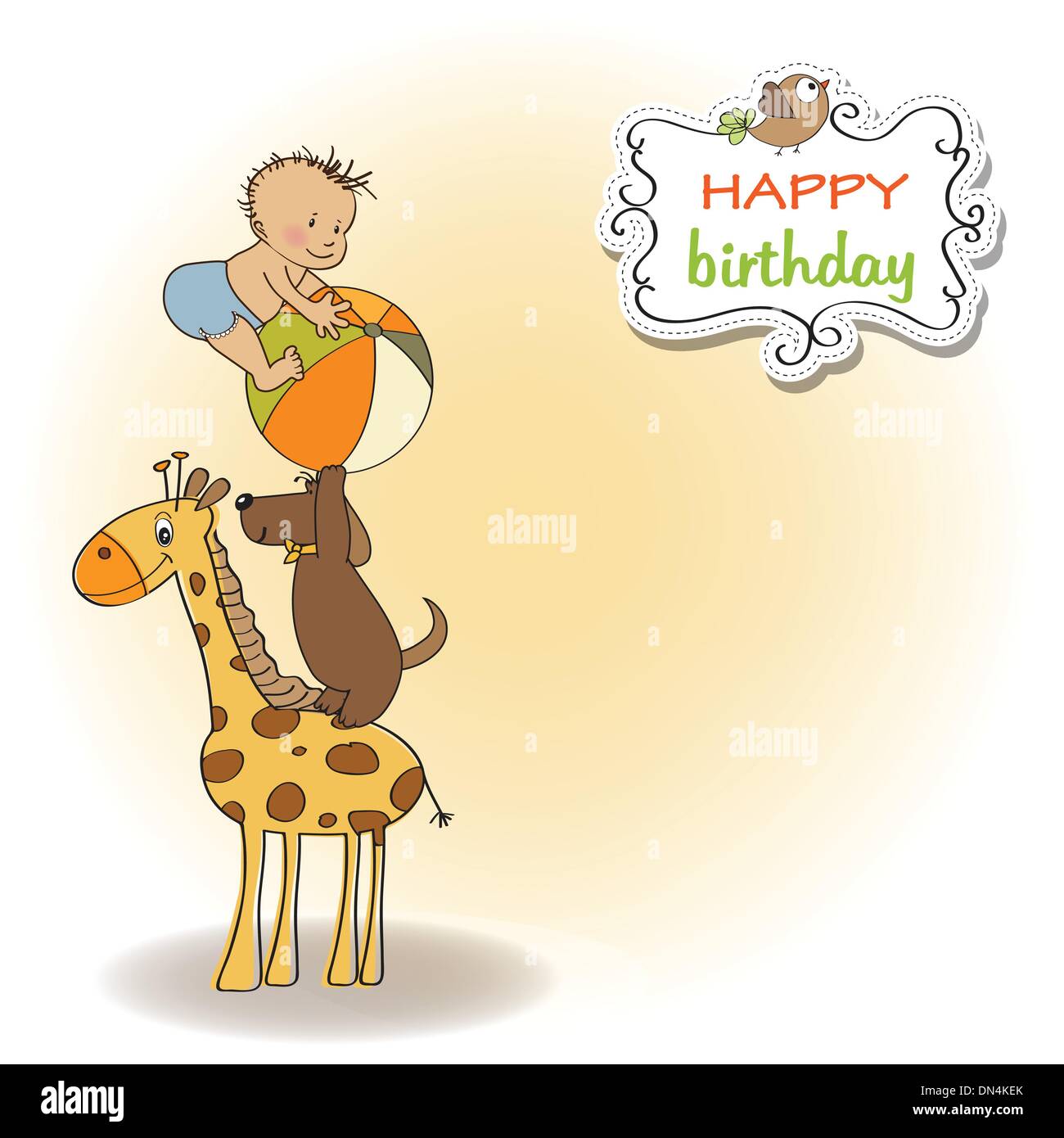 funny cartoon birthday greeting card Stock Vector Image & Art - Alamy