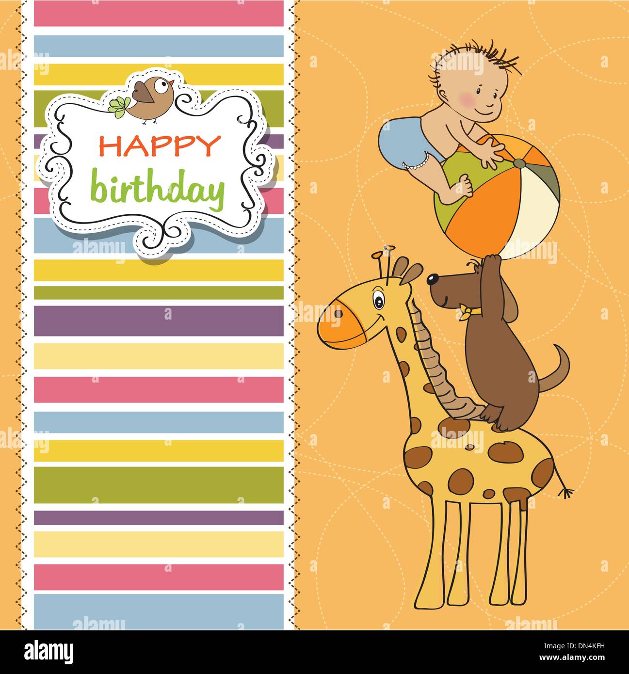 funny cartoon birthday greeting card Stock Vector Image & Art - Alamy