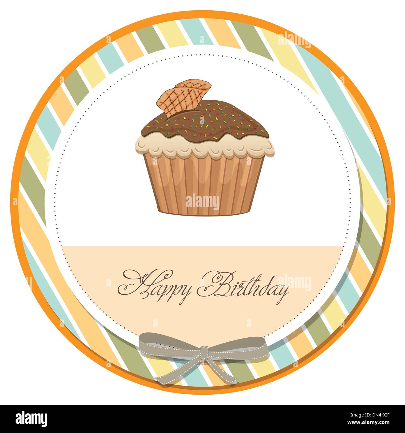 cute happy birthday card with cupcake Stock Vector Image & Art - Alamy