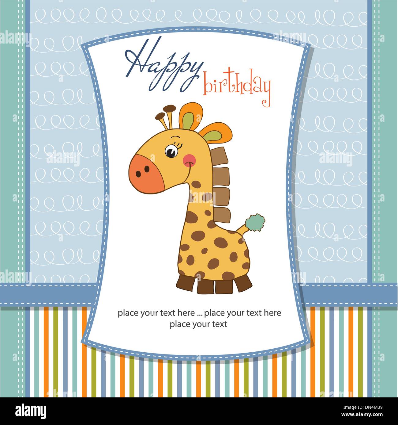 birthday card with giraffe toy Stock Vector Image & Art - Alamy