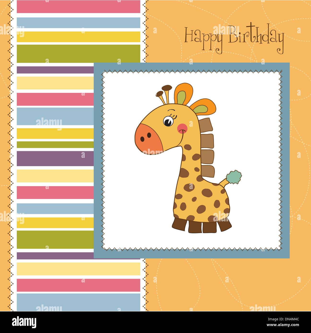 birthday card with giraffe toy Stock Vector Image & Art - Alamy