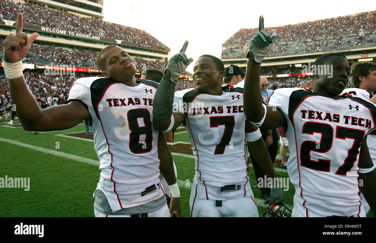 Sep 30, 2006; College Station, TX, USA; NCAA Football: Texas Tech's ...