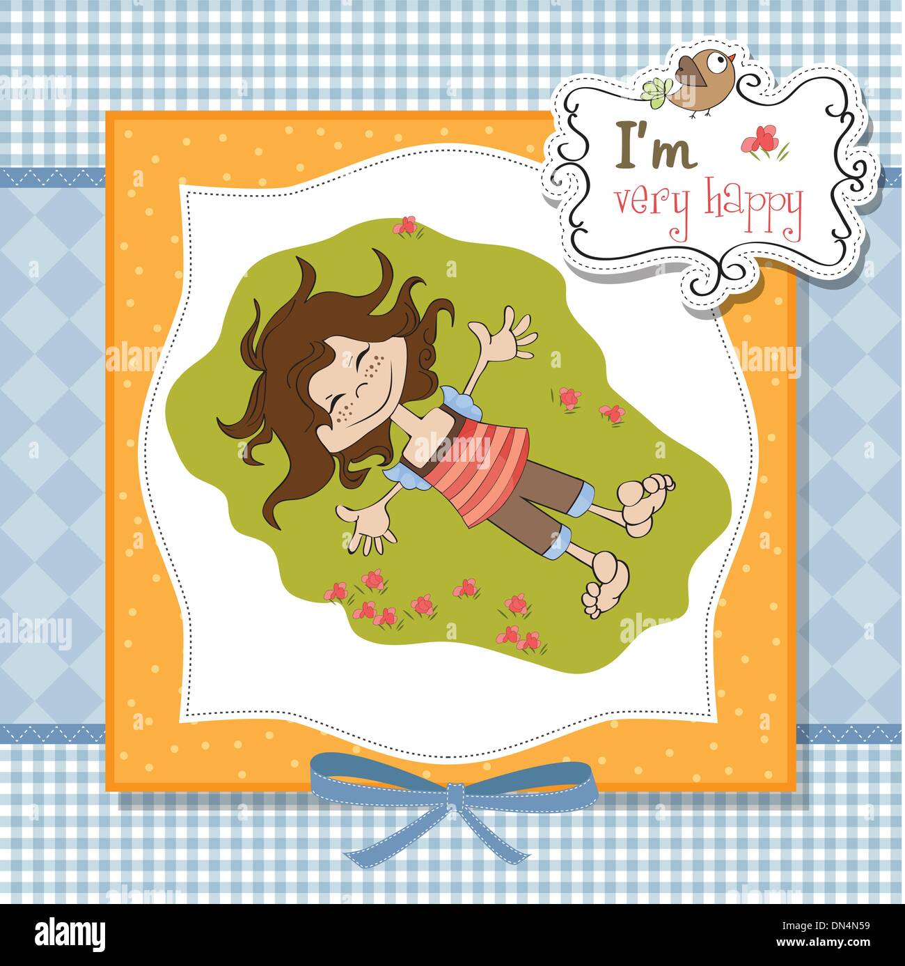 happy little girl Stock Vector Image & Art - Alamy