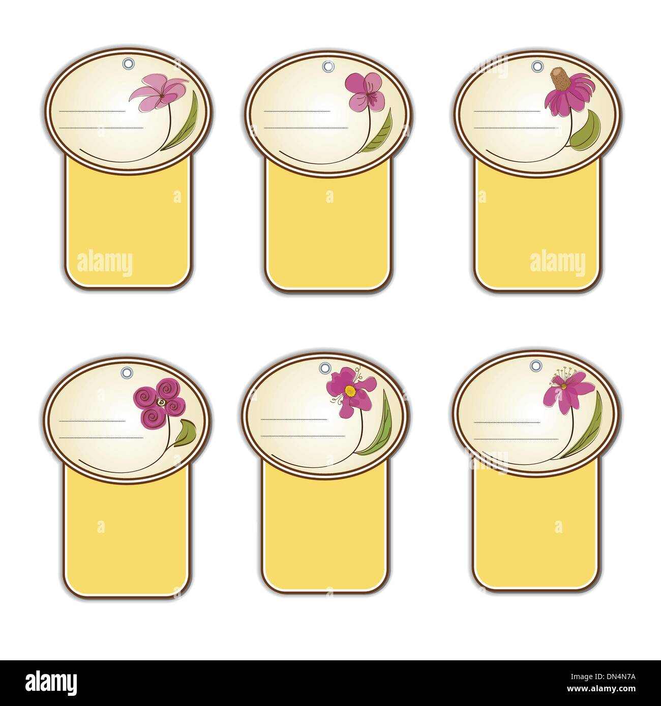 floral labels set Stock Vector Image & Art - Alamy