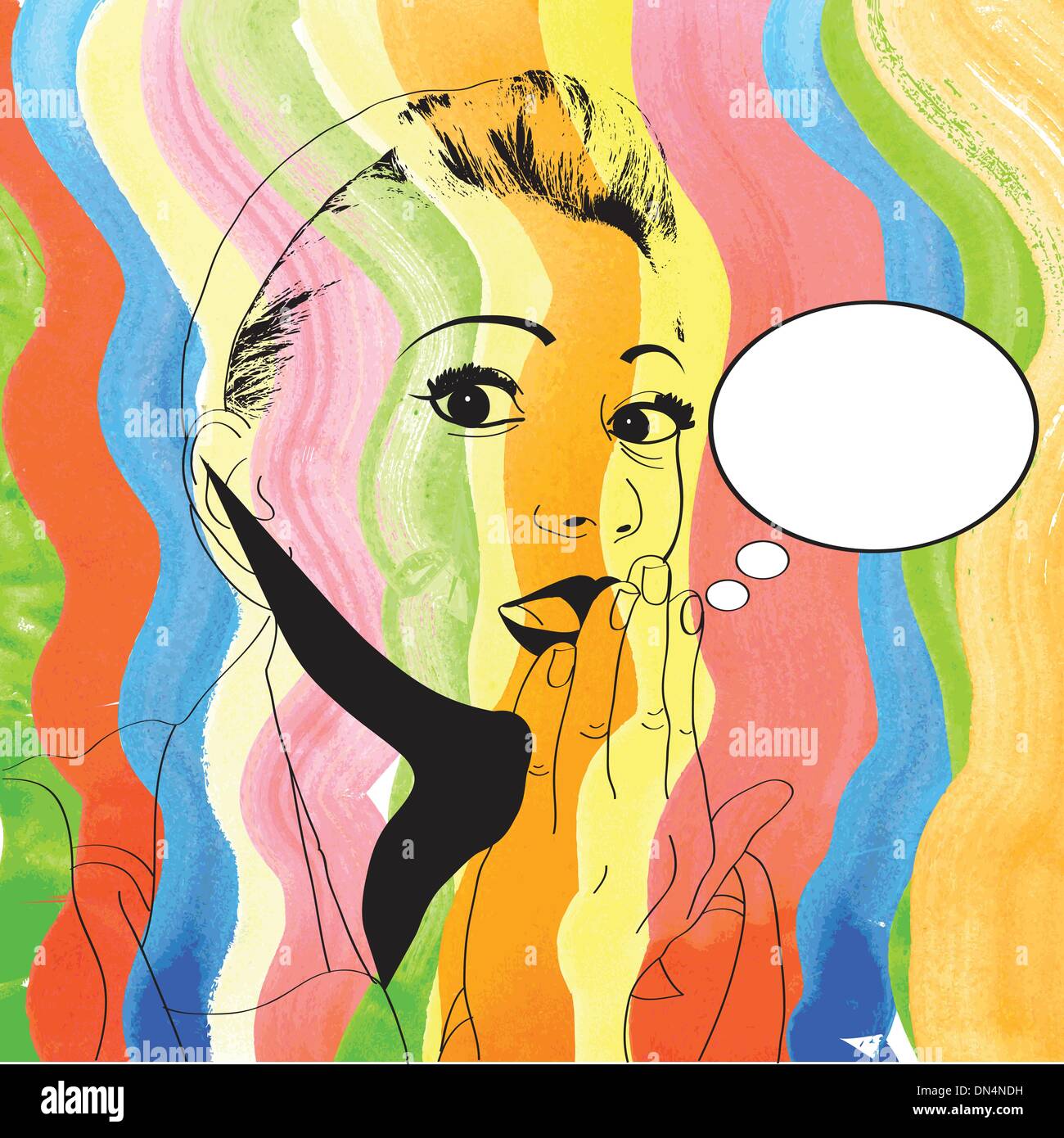 vintage pop art girl Stock Vector Image & Art - Alamy