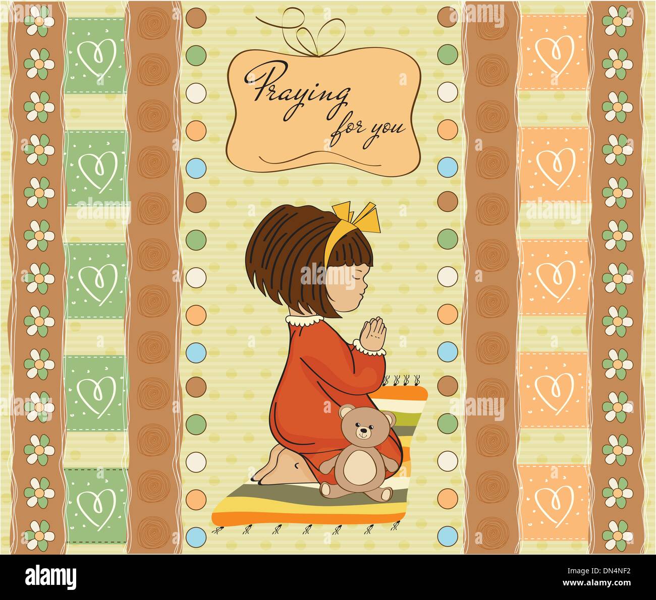 Praying child by bed Stock Vector Images - Alamy