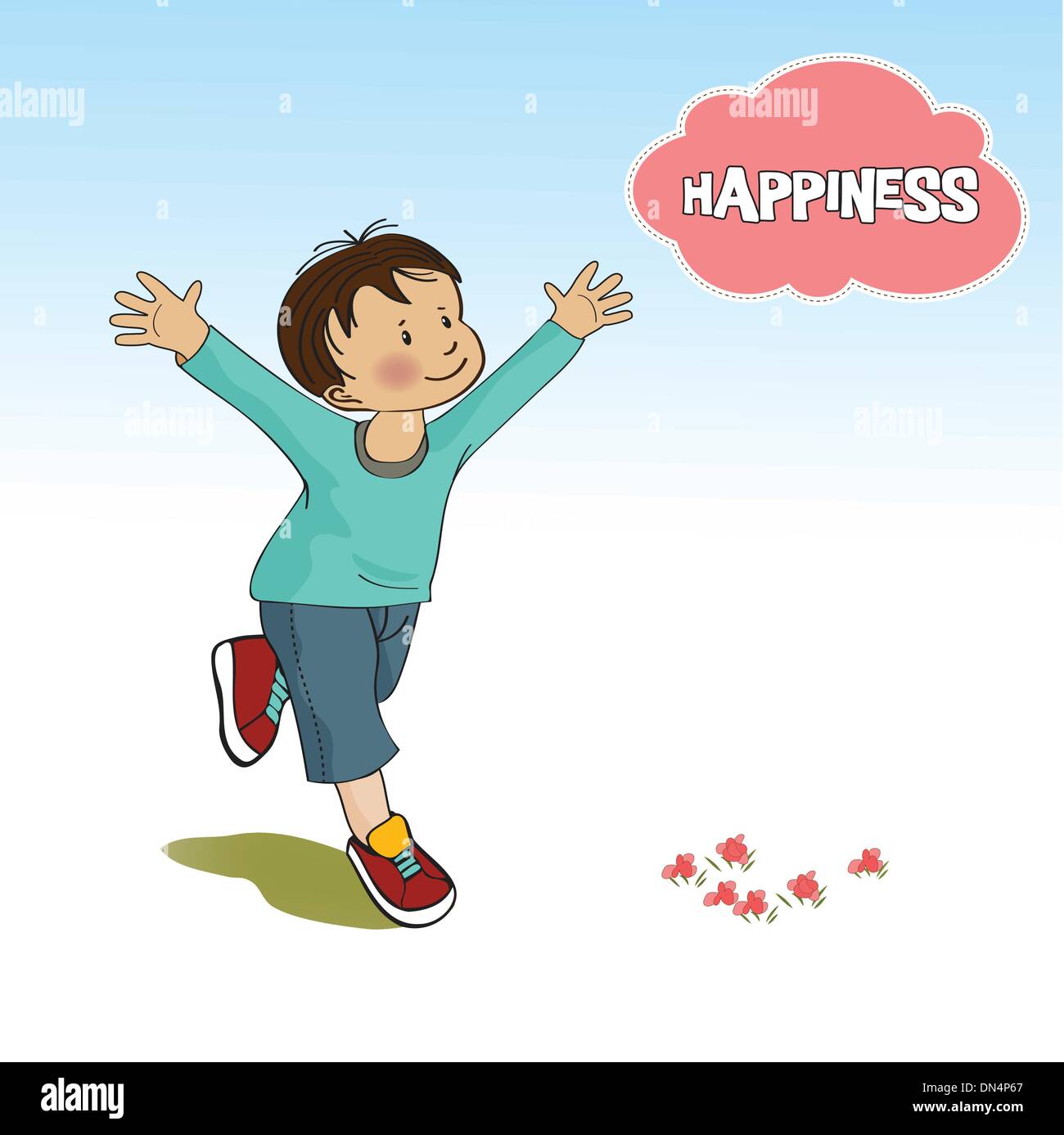 happy little boy who runs Stock Vector Image & Art - Alamy