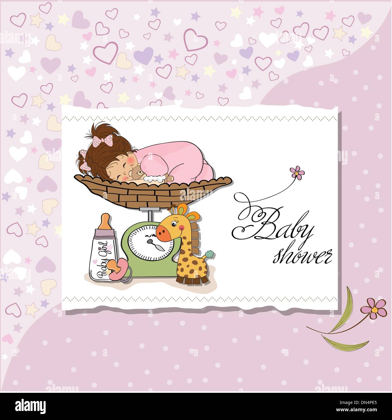 baby girl on on weighing scale Stock Vector Image & Art - Alamy