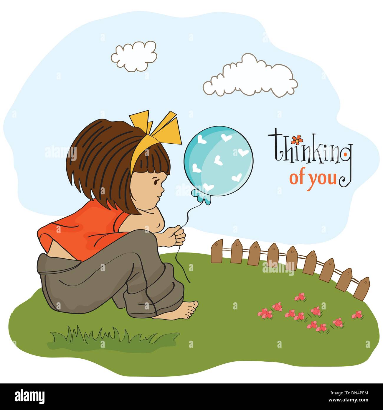 Cartoon pretty girl sitting hi-res stock photography and images - Alamy