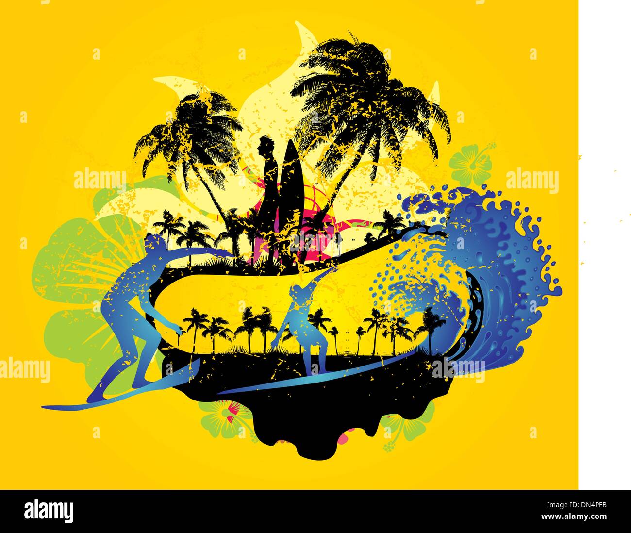 Hot pacific beach Stock Vector Images - Alamy