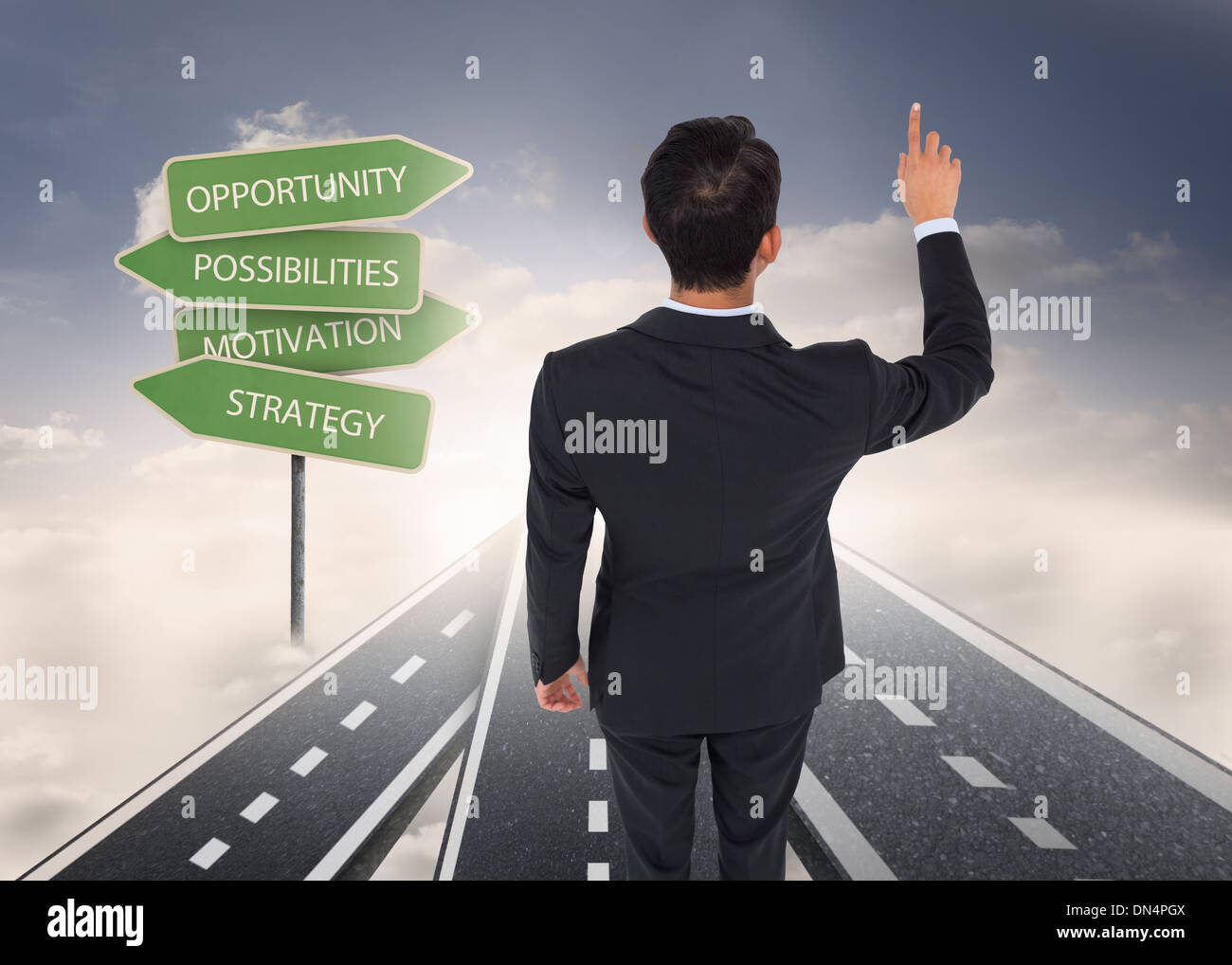 Hand pointing directions hi-res stock photography and images - Alamy