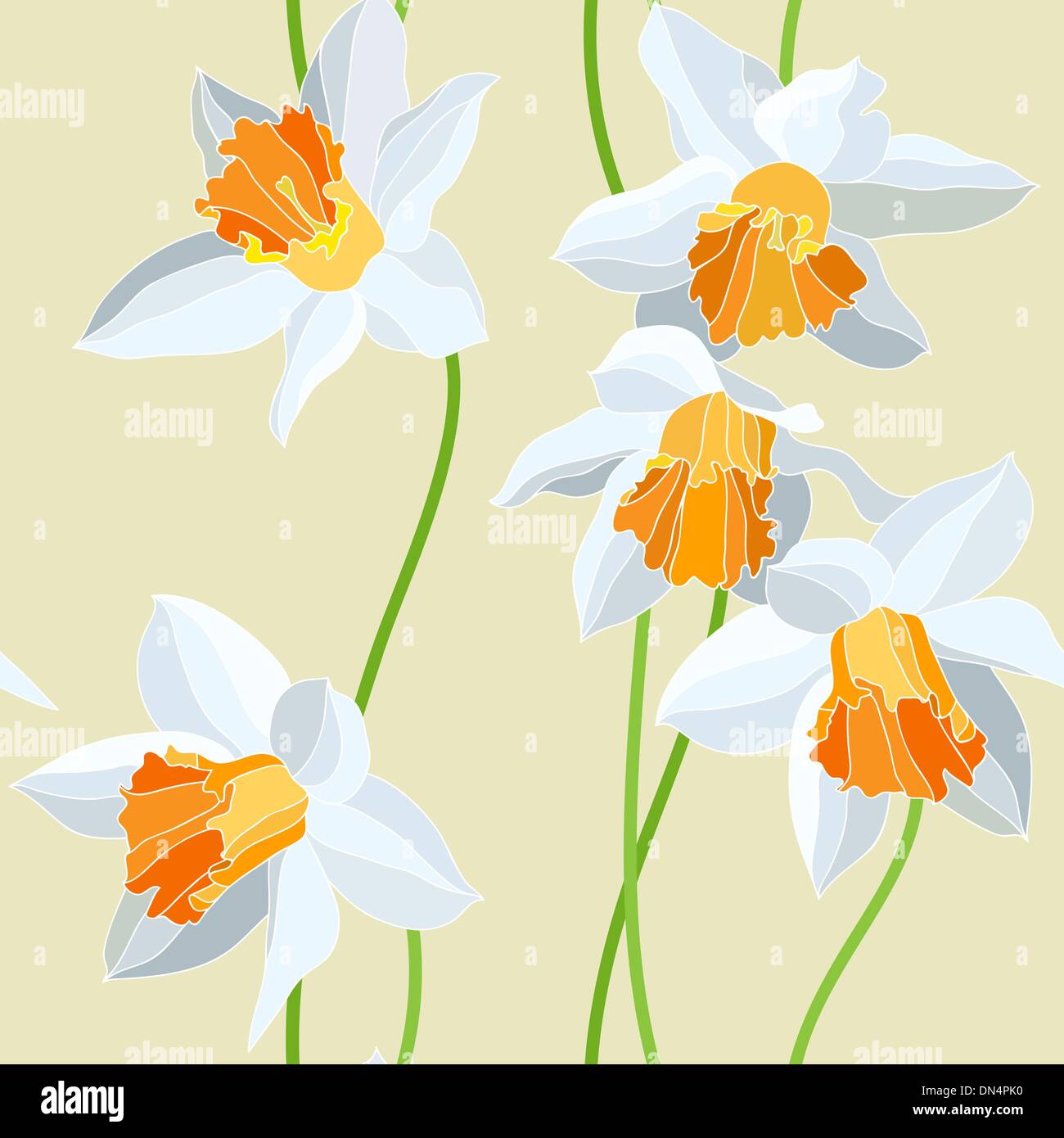 Spring flowers white narcissus Stock Vector Images - Alamy