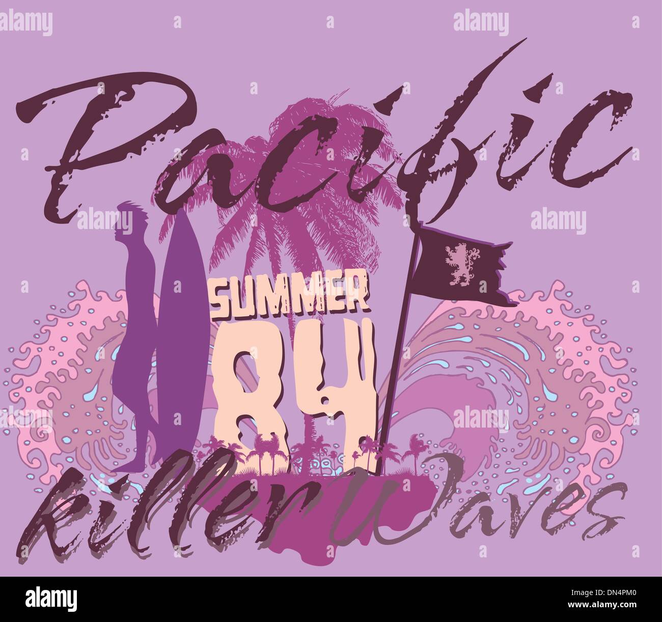 pacific surfer vector graphic design Stock Vector Image & Art - Alamy