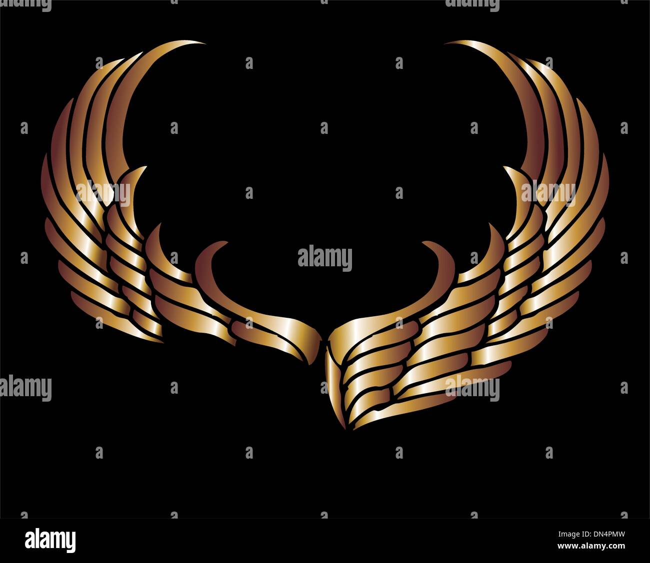 metalic gold wings and shield vector art Stock Vector Image & Art - Alamy