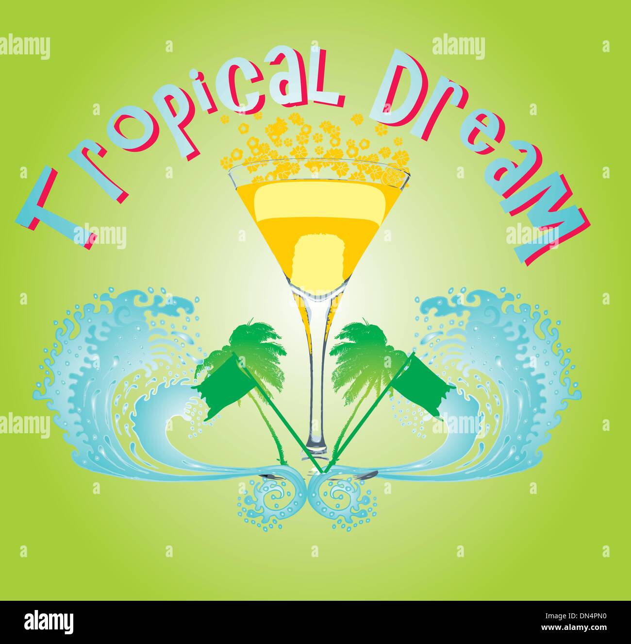 pacific ocean palm beach vector art Stock Vector Image & Art - Alamy