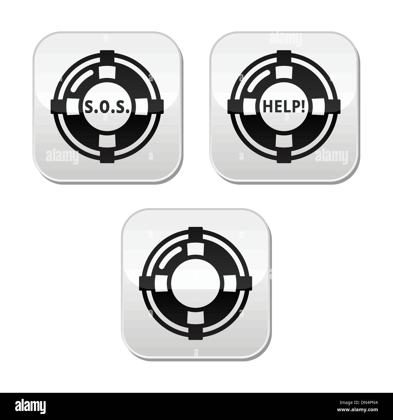 Life belt, help, s.o.s. vector buttons set Stock Vector Image & Art - Alamy