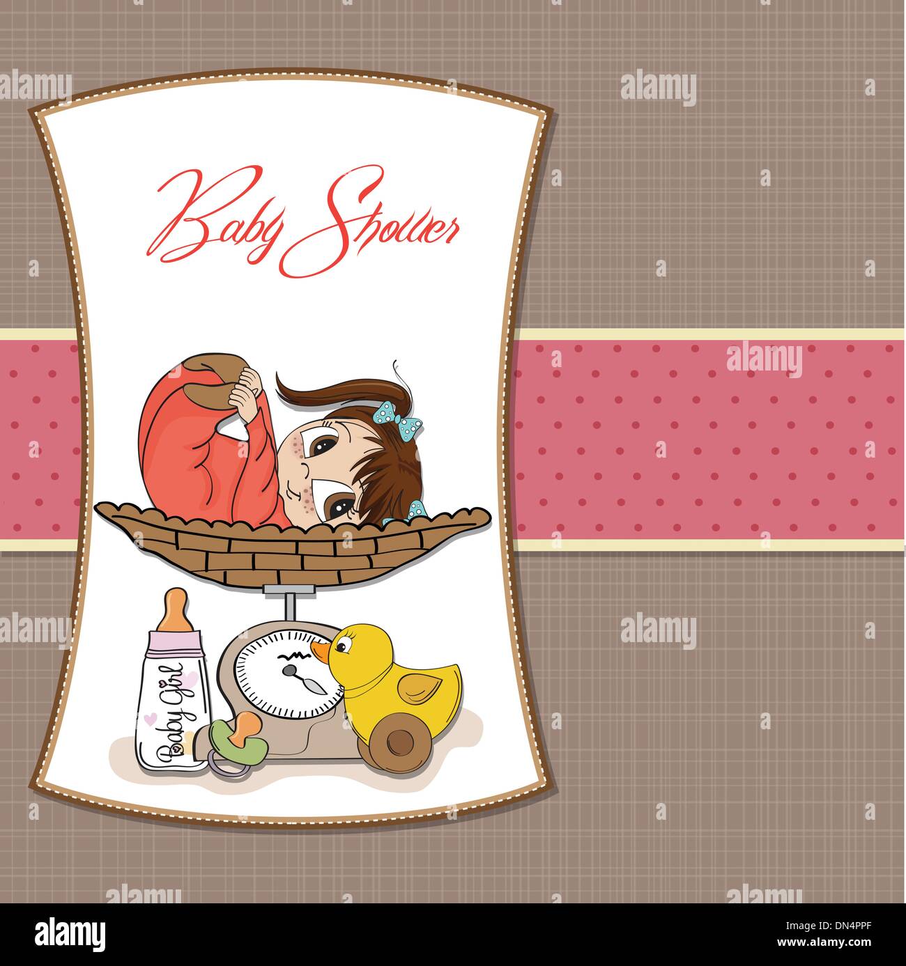 baby girl on on weighing scale Stock Vector Image & Art - Alamy