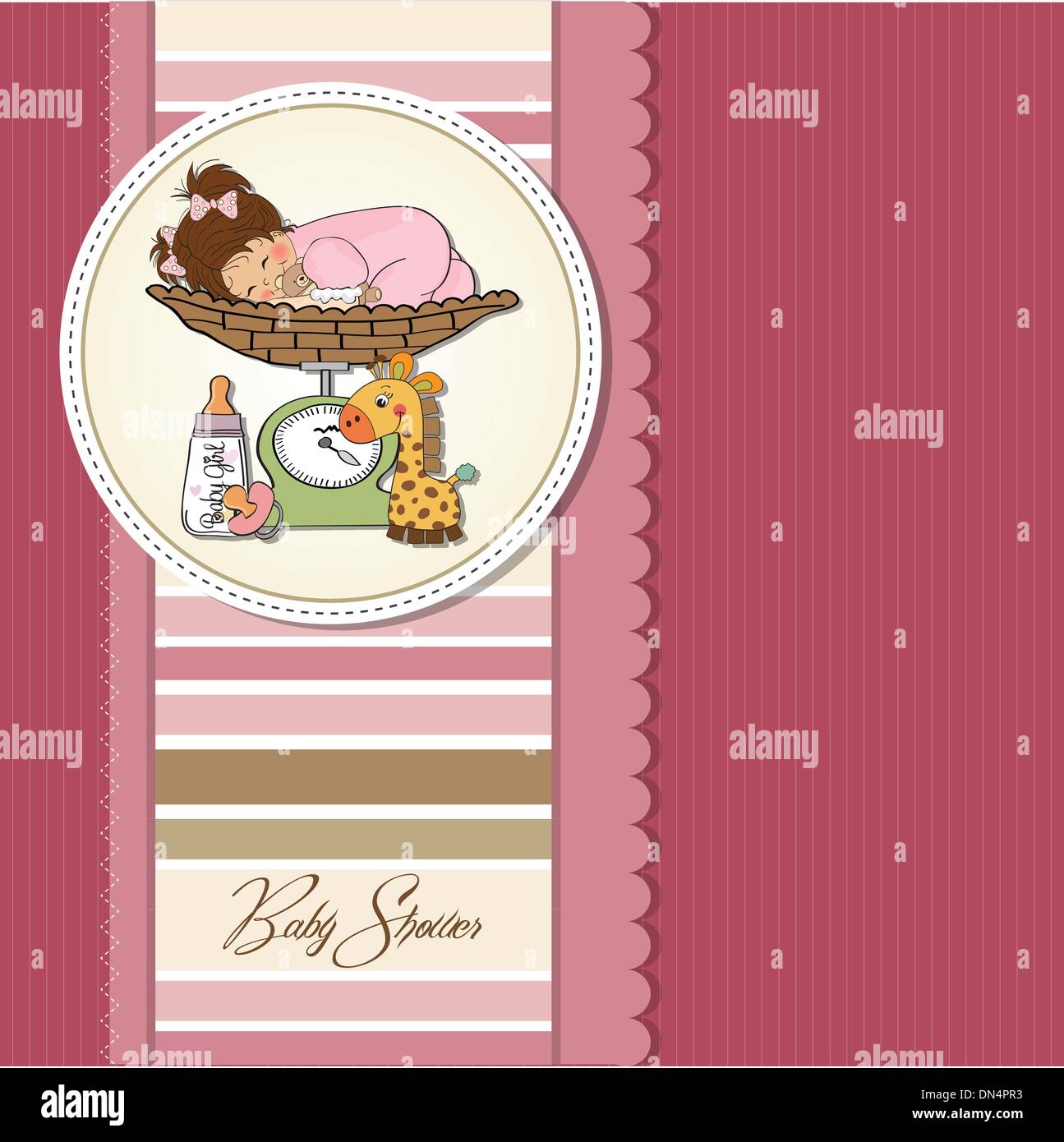 baby girl on on weighing scale Stock Vector Image & Art - Alamy